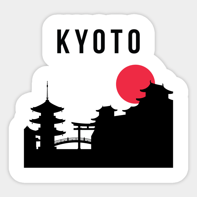 Kyoto city skyline - Kyoto City Skyline - Sticker | TeePublic