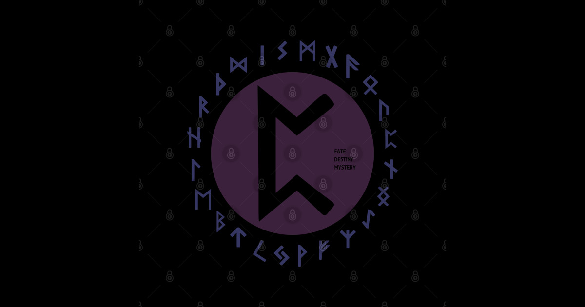Purple Perdhro Elder Futhark Rune Symbol - Viking Symbols - Sticker ...