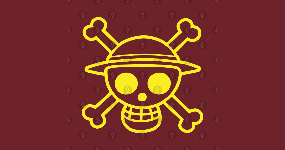 LUFFY - Skull & Bones - line - Robzilla - T-Shirt | TeePublic