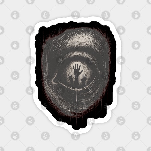 Ghostly Hands Inside Bleeding Eye – Gothic Horror Grunge Art - Creepy ...