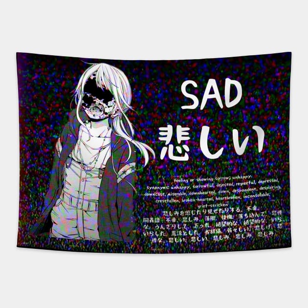 SAD VHS SAD JAPANESE ANIME AESTHETIC - Anime - Tapestry | TeePublic