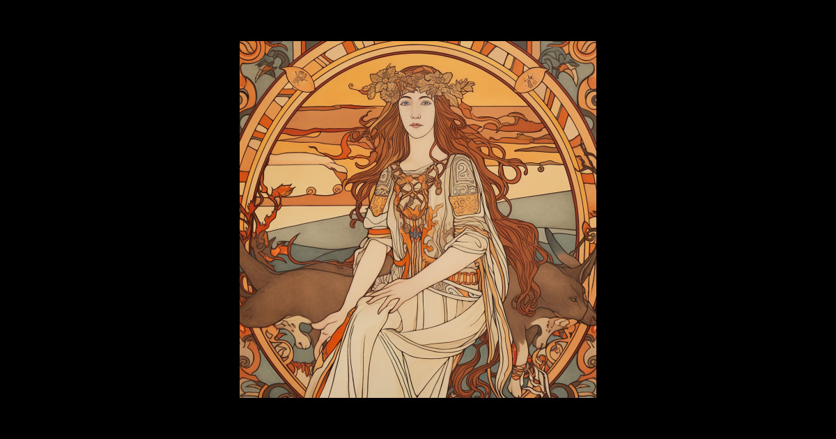 Hel Norse mythology - Art Nouveau - Sticker | TeePublic