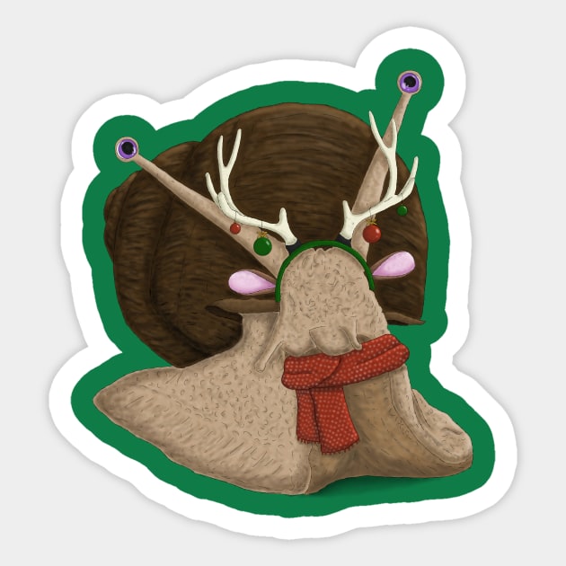 Roger the Snail reindeer - Snail - Sticker | TeePublic