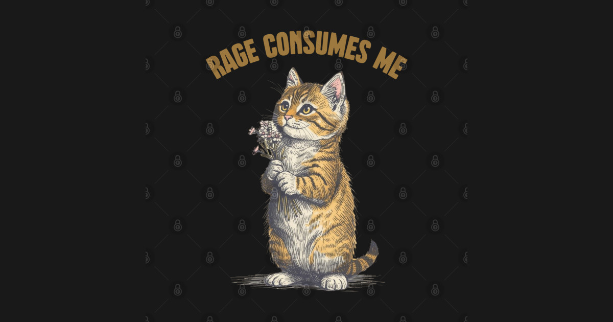 rage consumes me cute cat meme - Rage Consumes Me - T-Shirt | TeePublic
