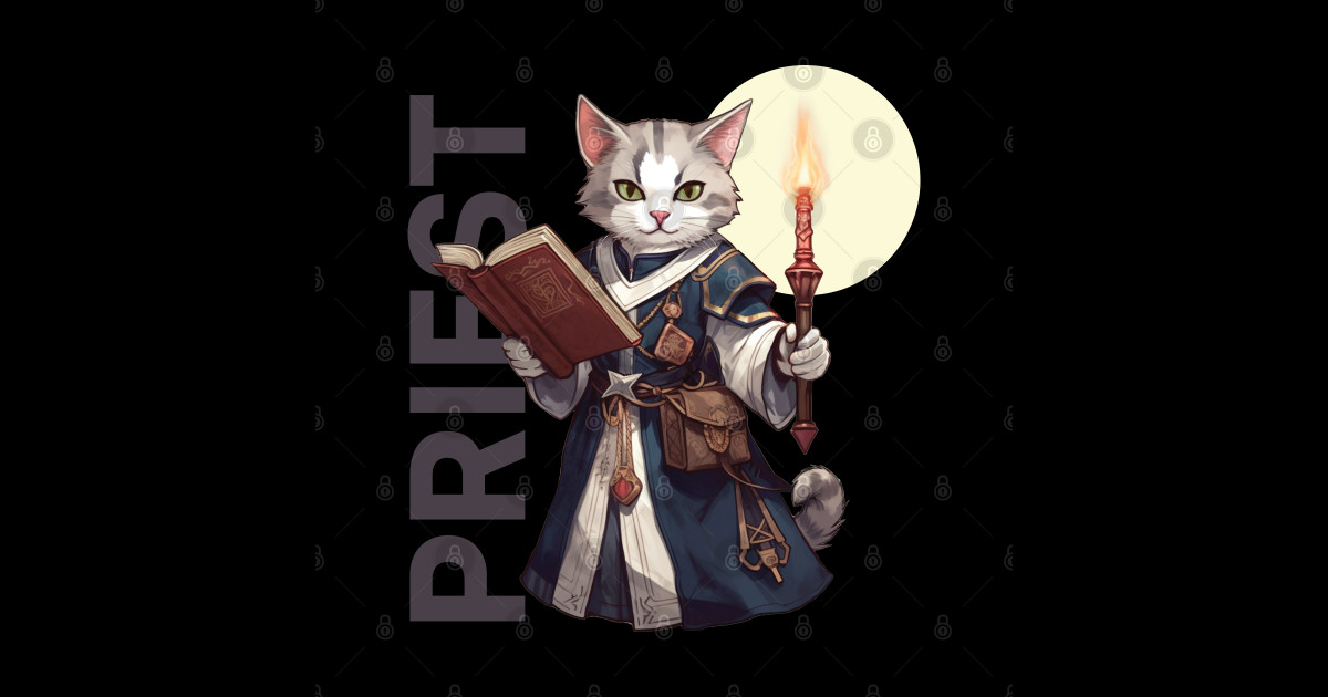 The Support Priest Cat - Priest Cat - Sticker | TeePublic