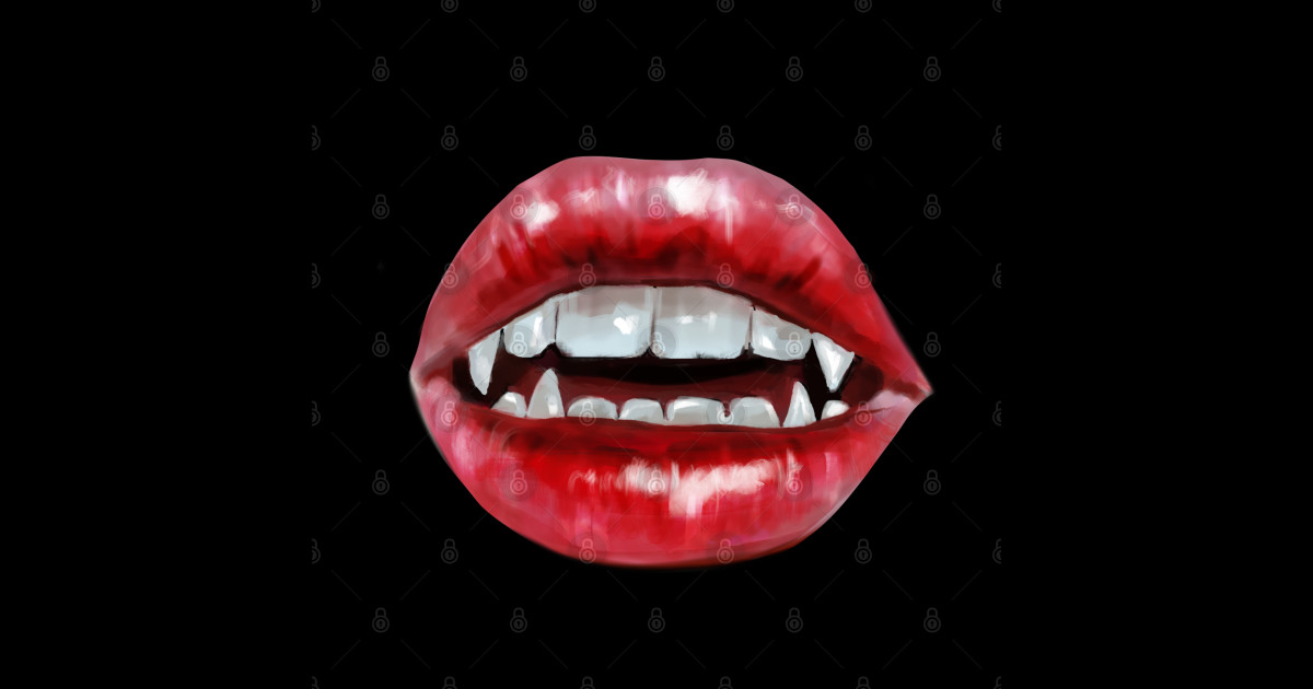 sexy vampire lips Goth Alternative Rock design - Sexy Vampire Lips - Sticker | TeePublic