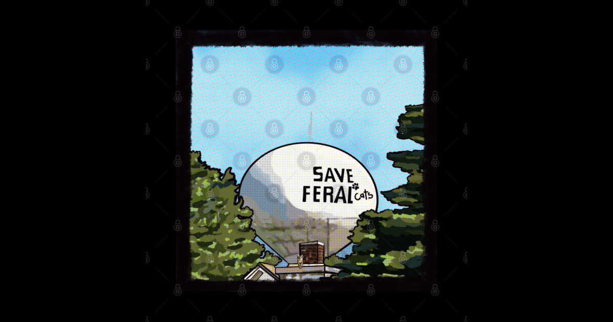 Save Feral Cats - Save Ferris - Sticker | TeePublic