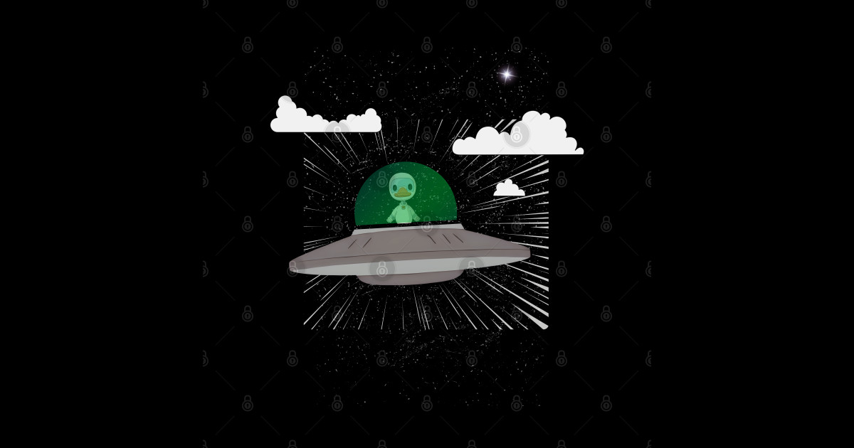Goose Alien in UFO - Funny Space Adventure Design - Scifi - Sticker ...