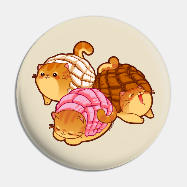 Kawaii Concha Cats - Concha - Pin | TeePublic