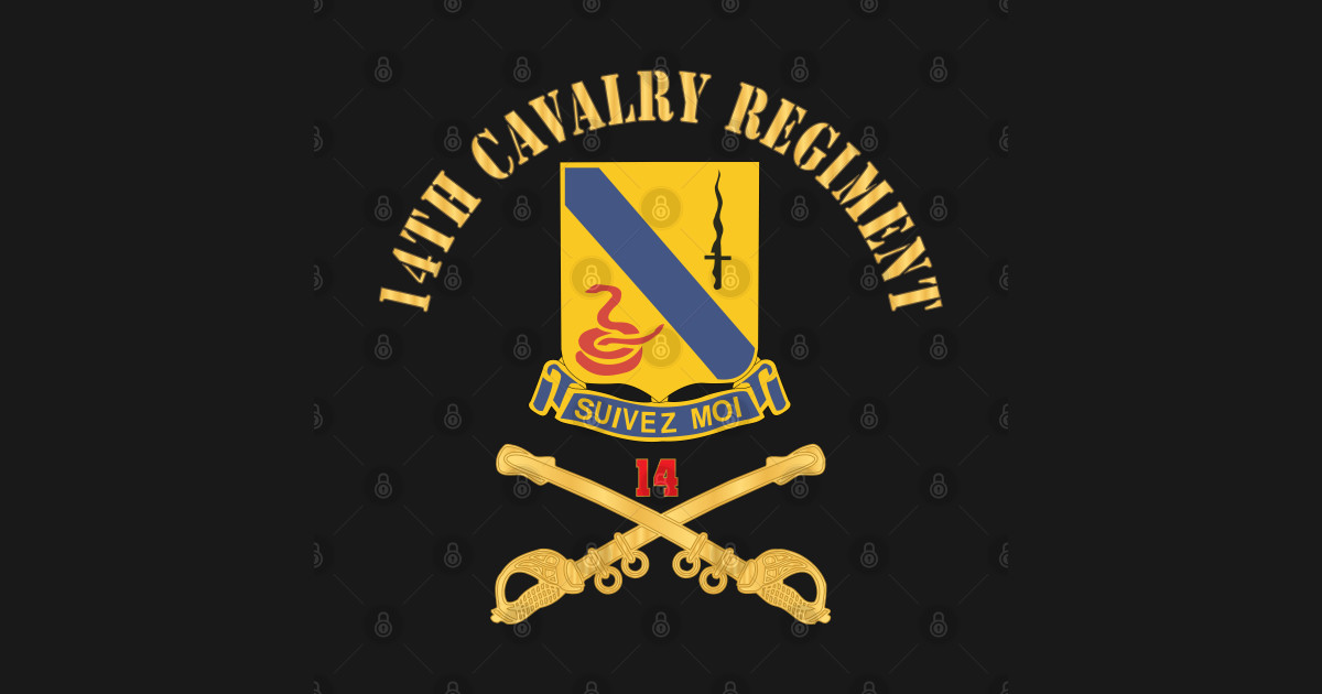 Army - 14th Cavalry Regiment w Cav Br - Red Txt X 300 - 14th Cavalry ...