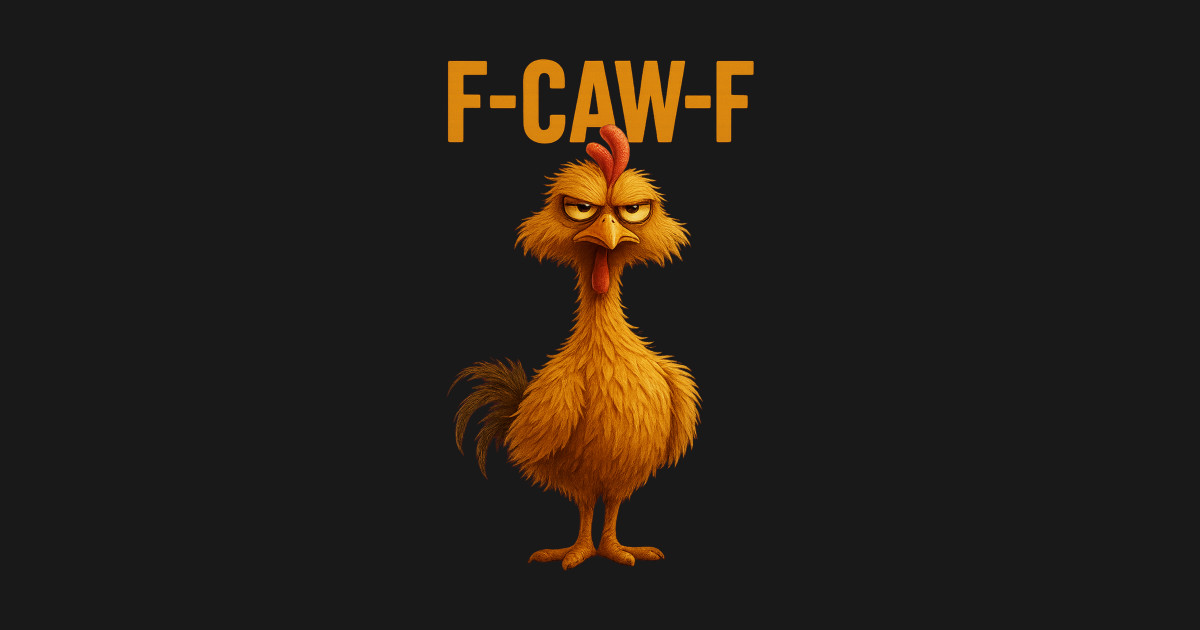 Funny F-Caw-F Chicken Angry Rooster FCAWF Meme Shirt - Funny F Caw F ...