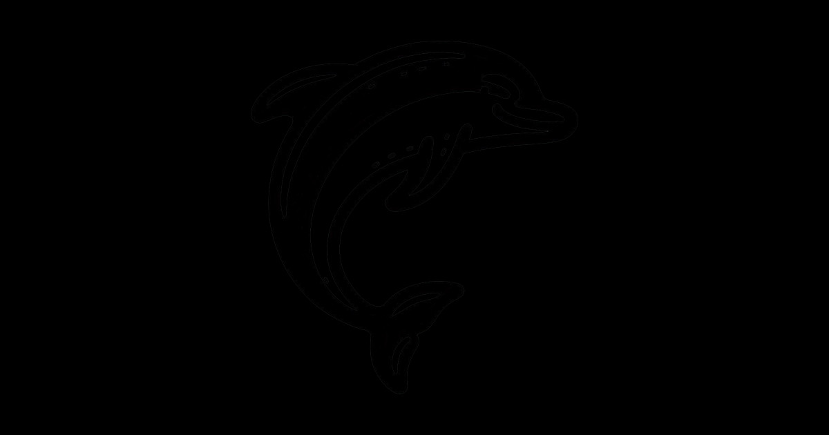 Stick Figure of a Dolphin in Black Ink - Stick Figure Dolphin - Sticker ...