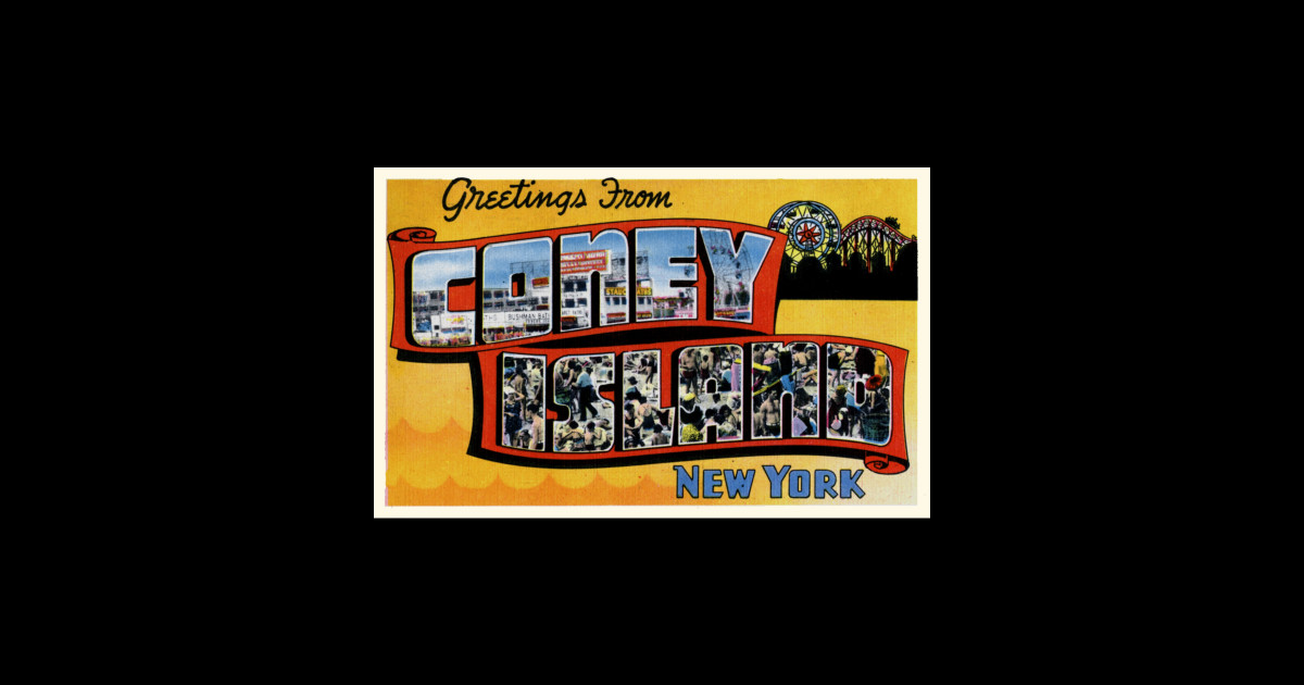 Greetings from Coney Island New York, Vintage Large Letter Postcard ...