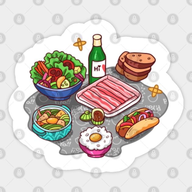Korean food - Food Art - Sticker | TeePublic