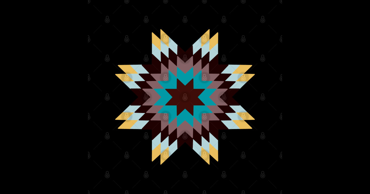 Star Quilt Pattern - Ojibwe Floral - Sticker | TeePublic