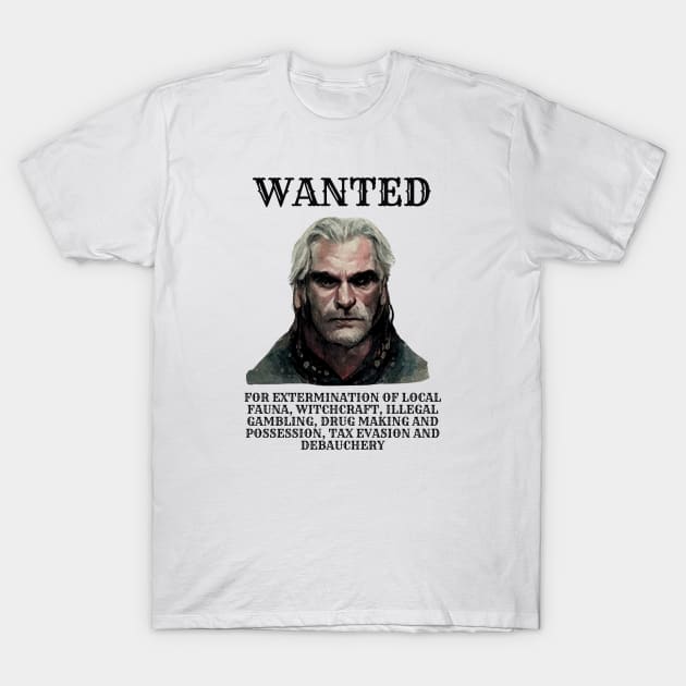 Wanted Poster - Light - Fantasy - Funny Witcher - The Witcher - T-Shirt ...
