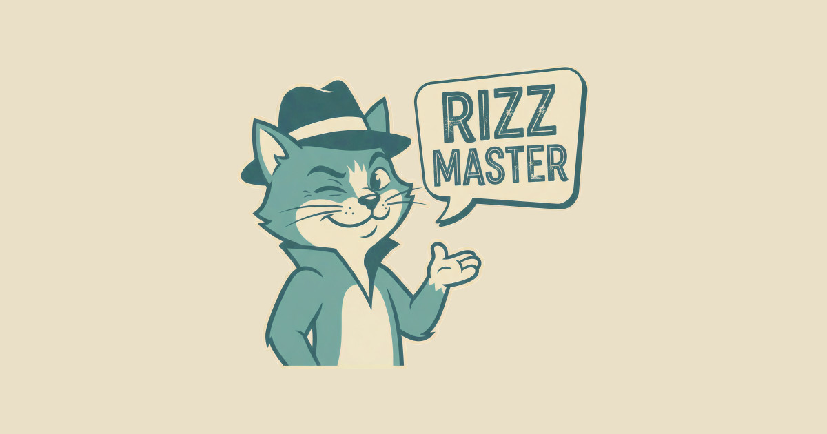 Rizz Master Cat – Funny Cartoon Cat with Swagger - Funny Cat - T-Shirt ...