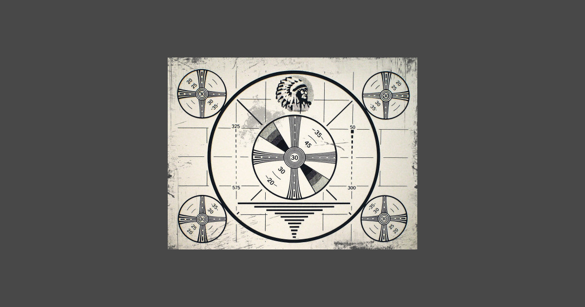 Retro distressed Indian Chief Monoscope test pattern - Retro - T-Shirt ...