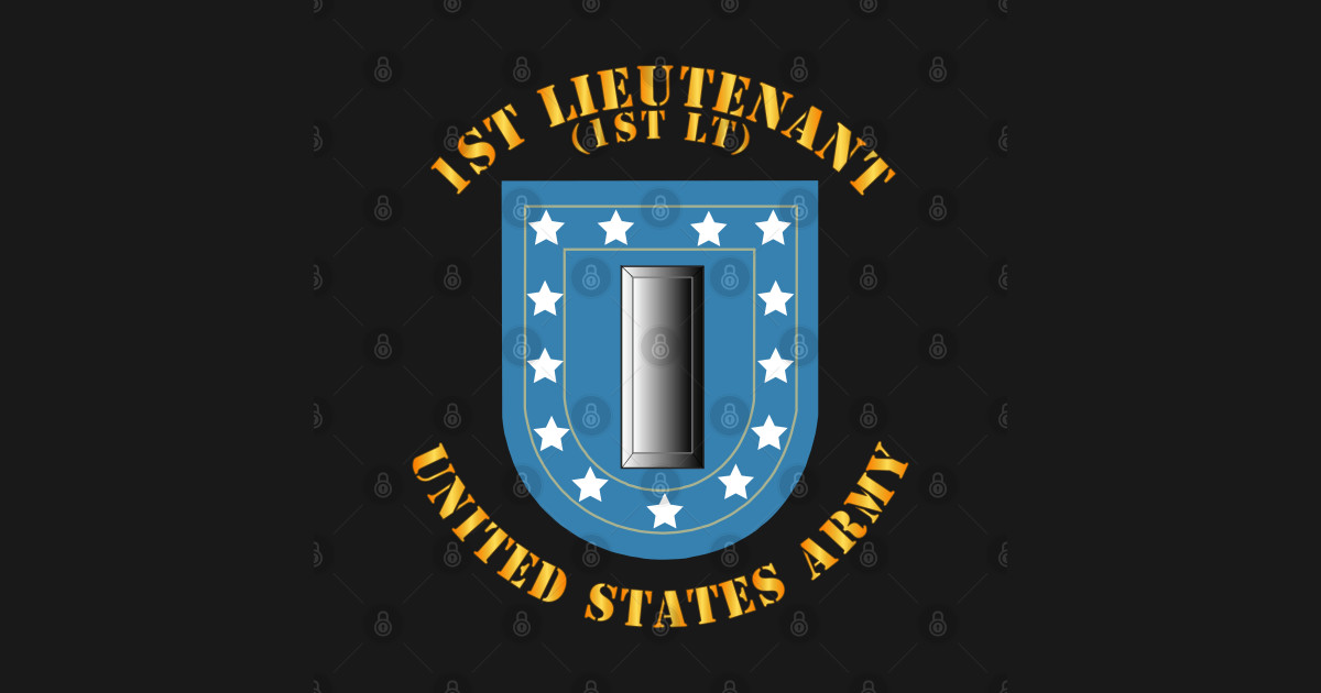 Army - 1st Lieutenant Flash w Rank - 1LT - Army 1st Lieutenant Flash W ...