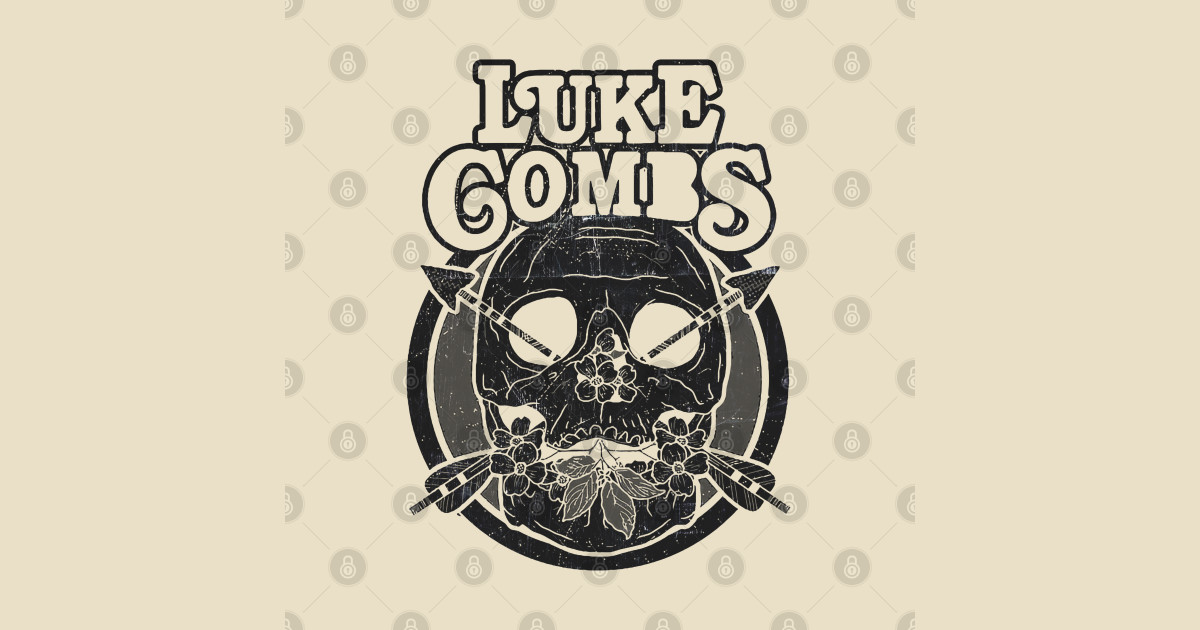 Vintage Skull Luke Combs - Luke Combs - T-Shirt | TeePublic