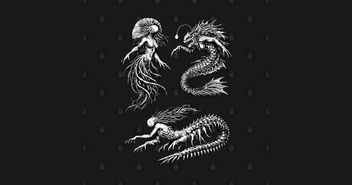 Deep Sea Creatures - Mermaid - T-Shirt | TeePublic