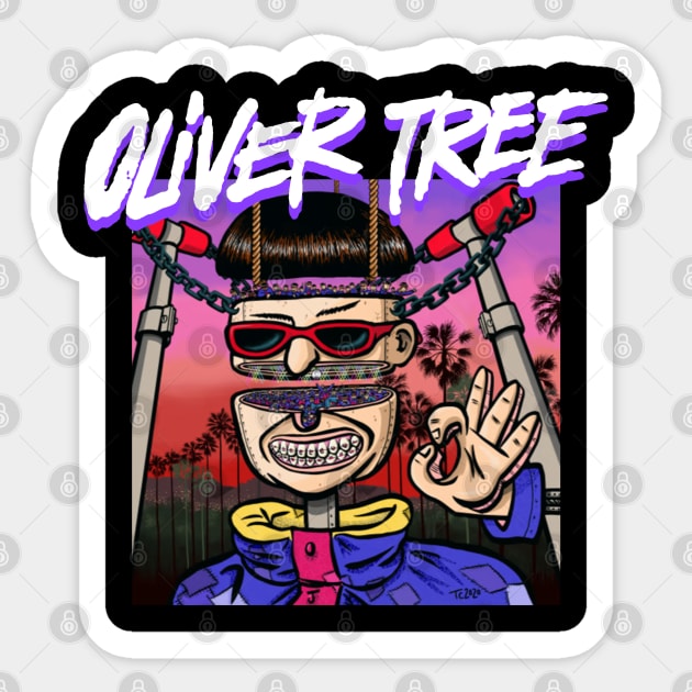 Oliver Tree - Cartoon - Musician - Sticker | TeePublic
