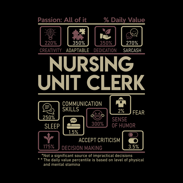 Nursing Unit Clerk T Shirt - Multitasking Daily Value Gift Item Tee ...