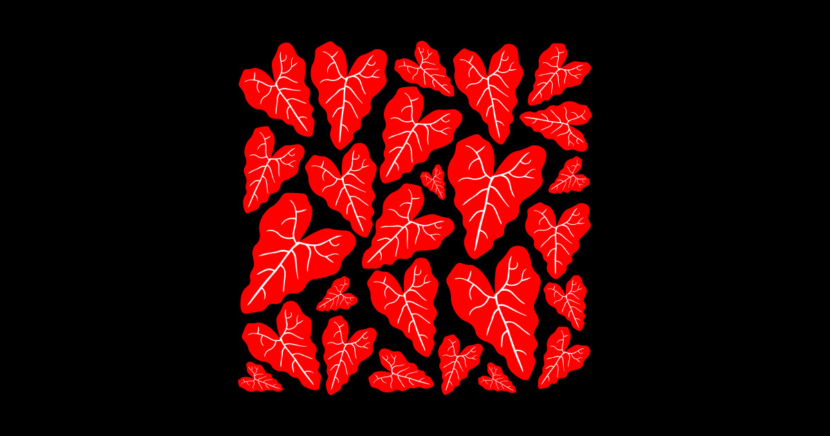 Red veiny heart shaped plant leaves pattern - Red Plant Leaves Pattern ...