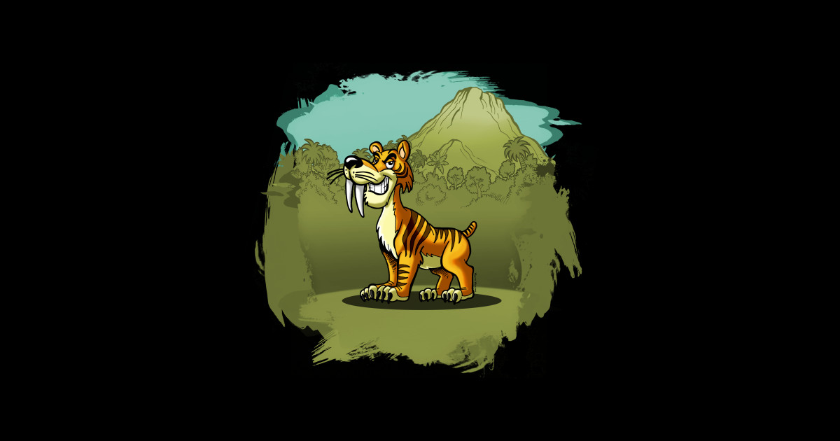 Smilodon cartoon - Smilodon Cartoon - Posters and Art Prints | TeePublic