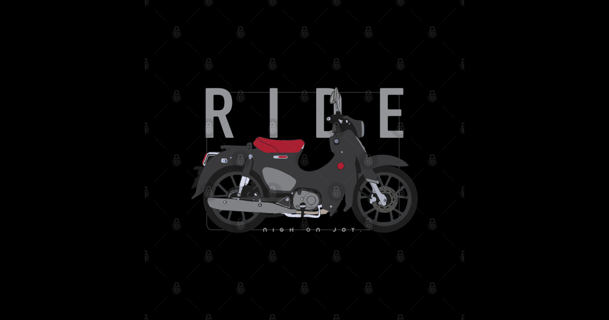 Ride super cub black - Honda Super Cub - Sticker | TeePublic