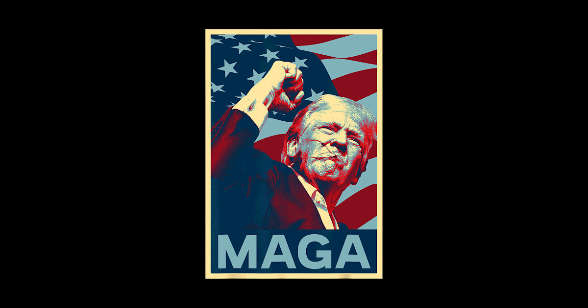 Trump 2024 Fight Fist Pump US Flag Vintage Style Poster MAGA Gift For ...