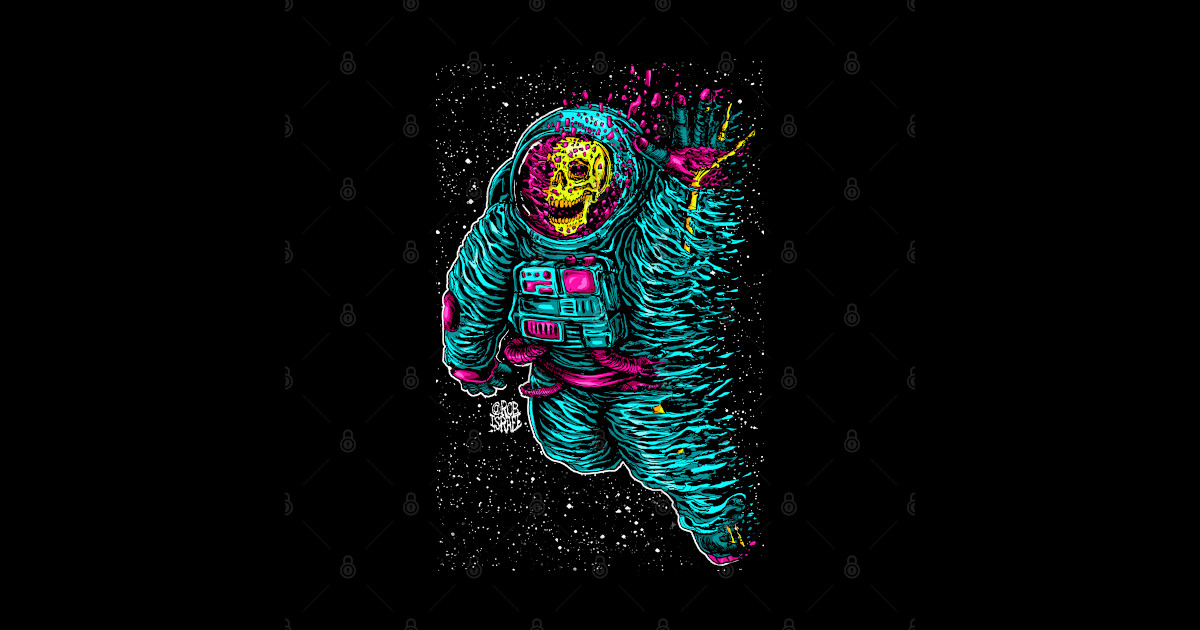 Space Man - Skull - Sticker | TeePublic