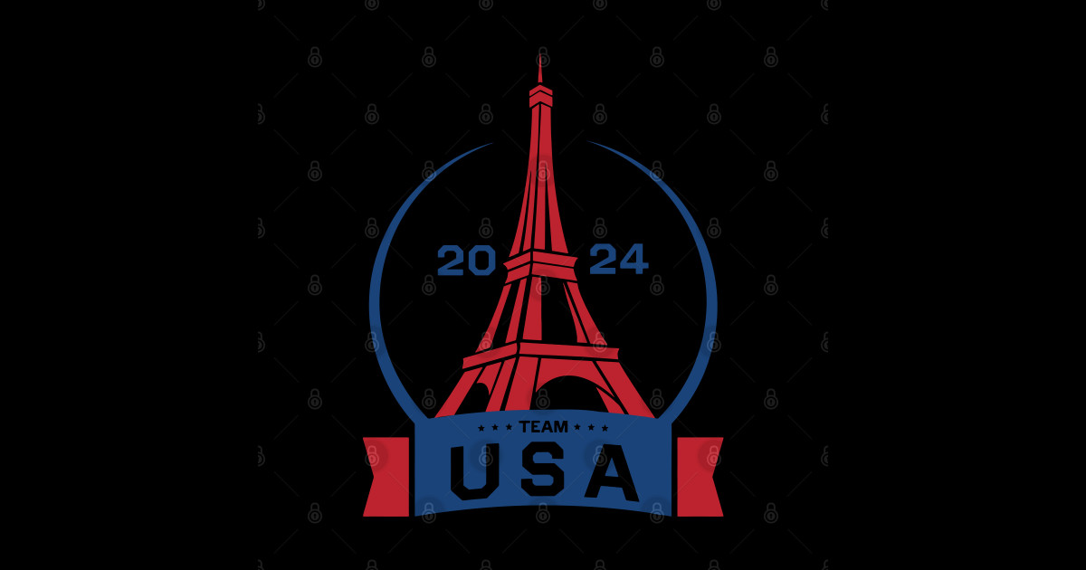 Team Usa 2024 Eiffel Tower Paris Olympic - Team Usa - Posters and Art ...