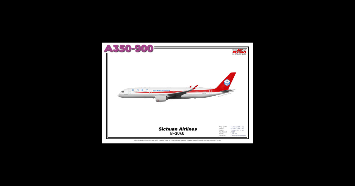Airbus A350-900 - Sichuan Airlines (Art Print) - A359 - Posters and Art ...