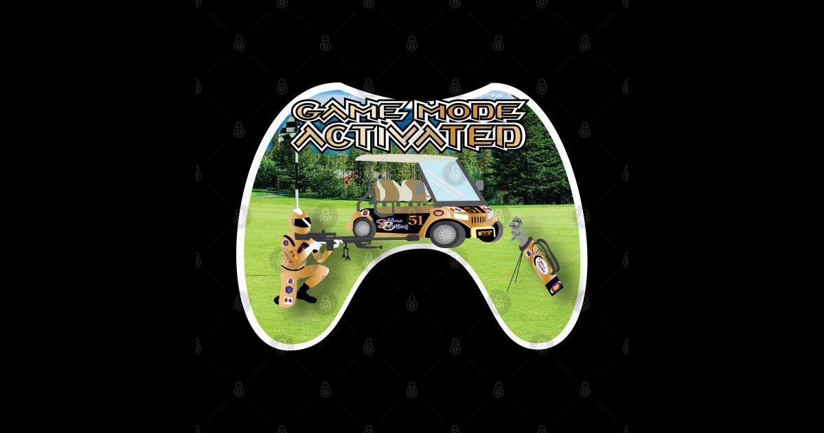 Gold Golf Course Game Mode Activated White Trim - Gaming - Sticker ...