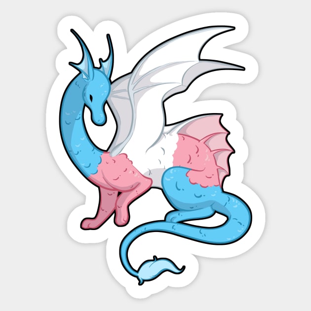 Trans Dragon Flag - Trans - Sticker | TeePublic