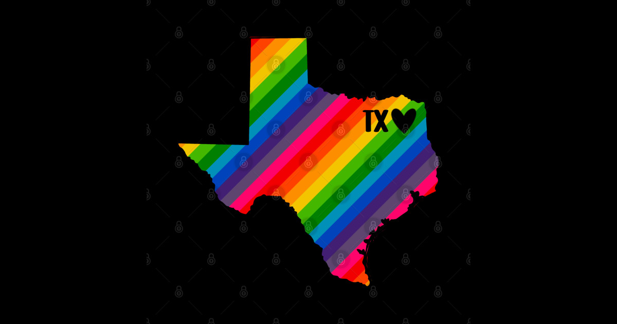 USA States: Texas (rainbow) - Texas - Sticker | TeePublic
