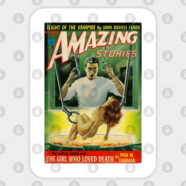 50s pulp magazine cover - Pulp Magazines - Sticker | TeePublic