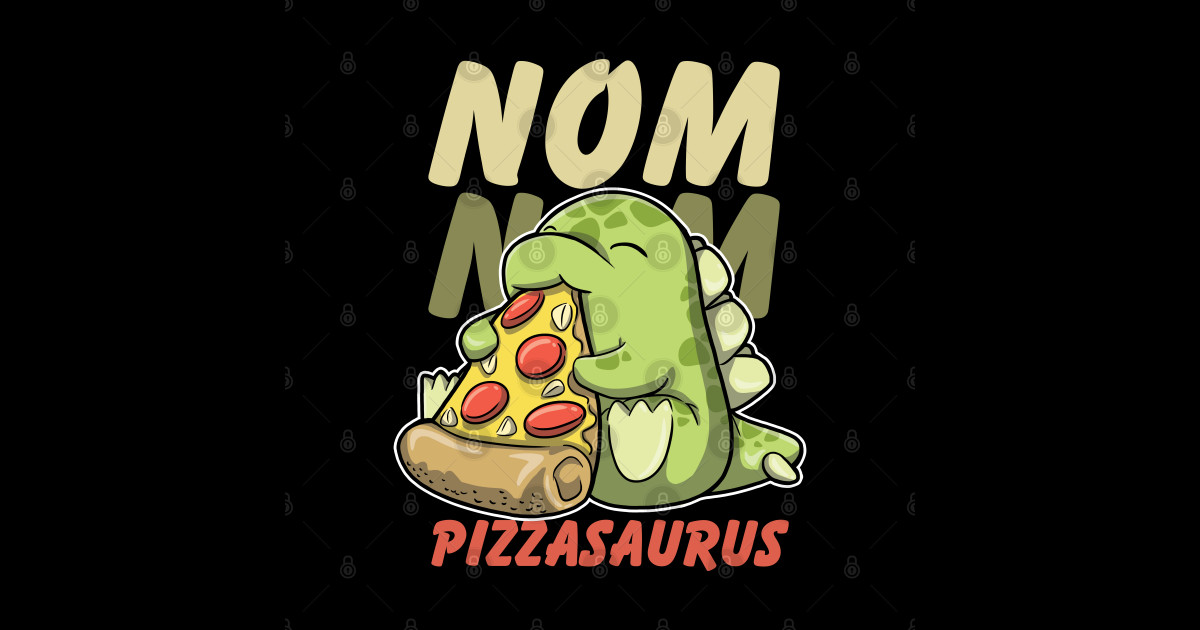 Nom Nom Stegosaurus Eating Pizza - Pizzasaurus - Dinosaur - Sticker ...