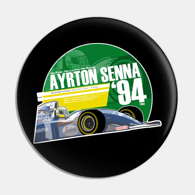 Ayrton Senna 1994 Tribute - Ayrton Senna - Pin | TeePublic