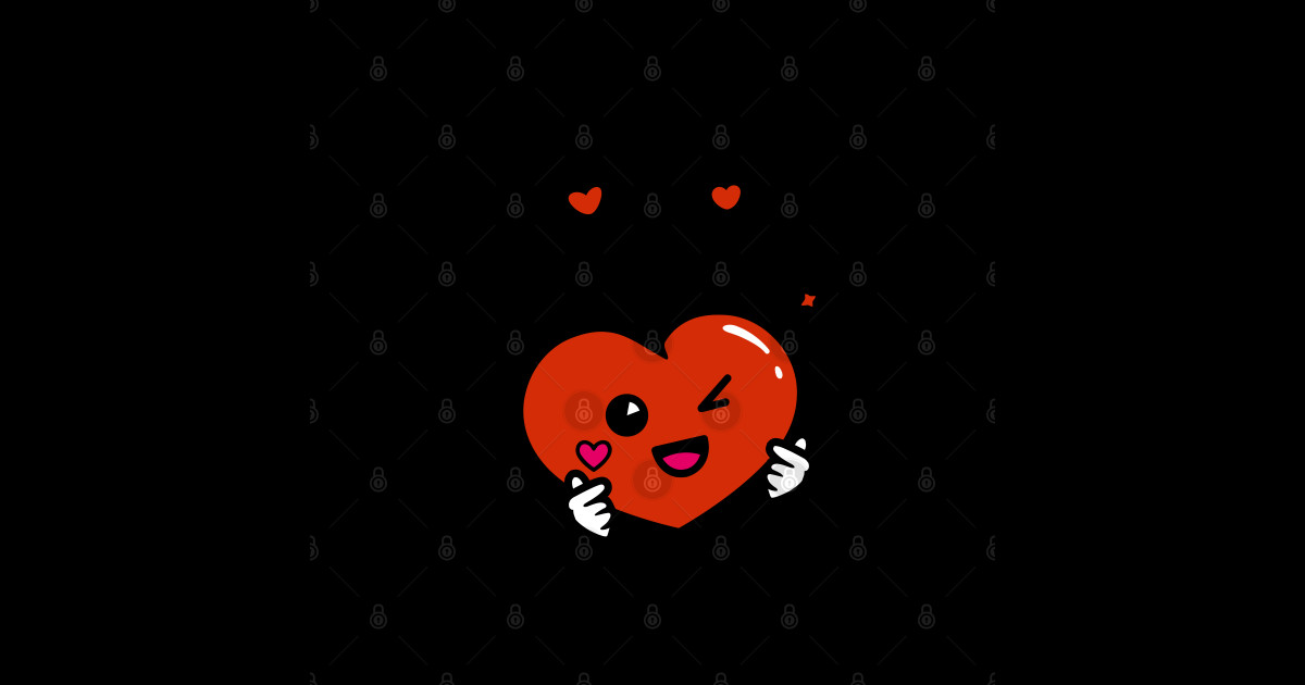 Cute heart cartoon character with love hand signs - Valentines Day ...