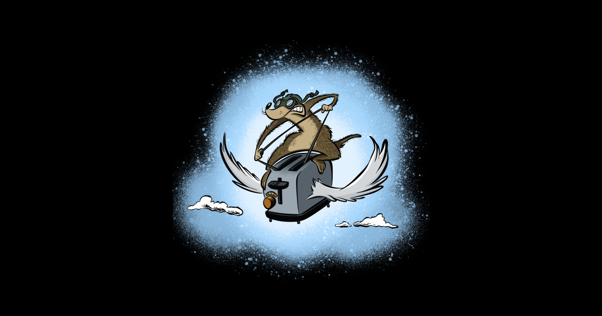 Flying Toaster Weasel - Toaster - Sticker | TeePublic