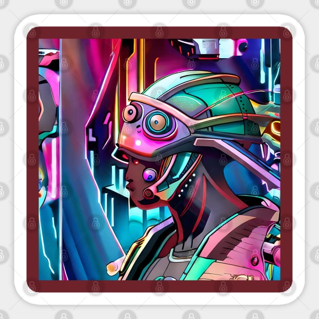 Axolotl-cyborg cyberpunk - Cyberpunk - Sticker | TeePublic