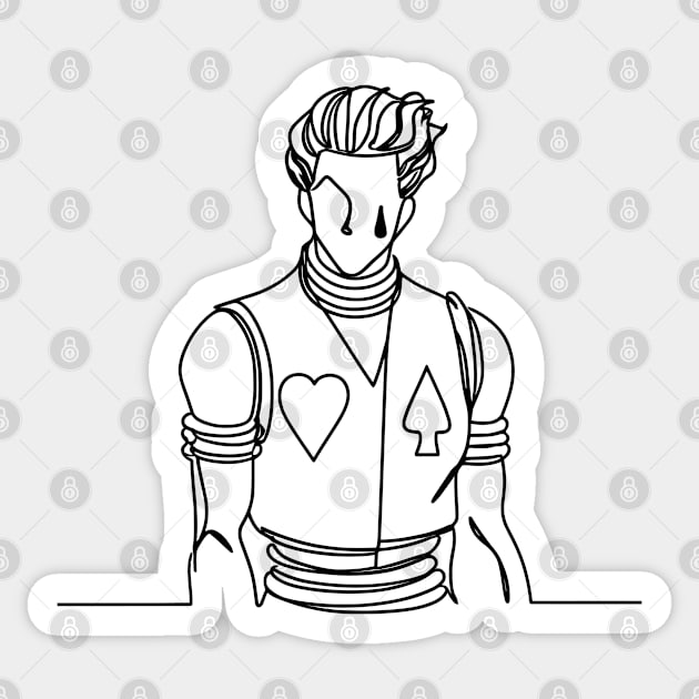 Hisoka Line Art - Hisoka - Sticker | TeePublic