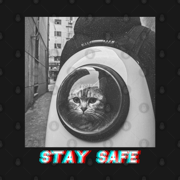 Safe cat - Social Distancing - T-Shirt | TeePublic