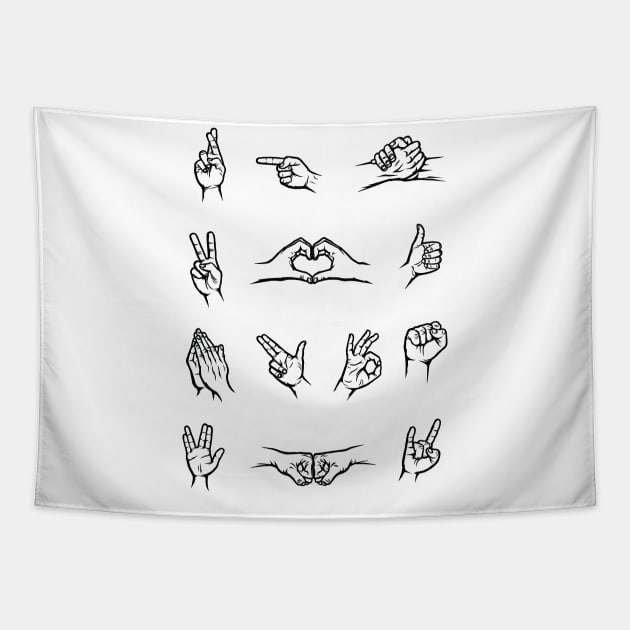 Hand Signals - Sign Language - Tapestry | TeePublic