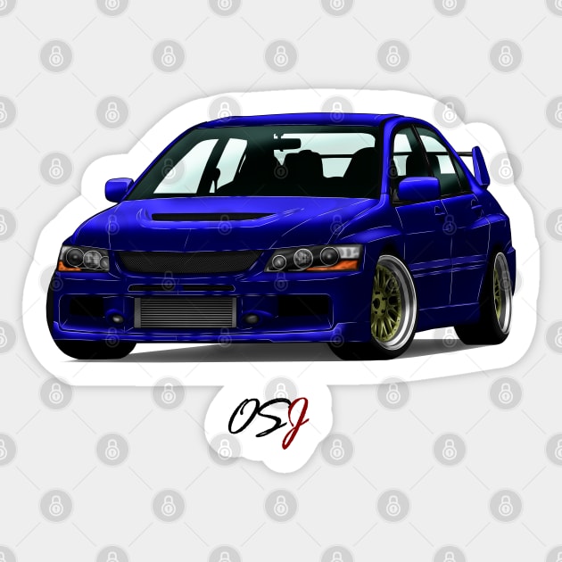 JDM EVO Blue Simple - Mitsubishi Lancer Evolution - Sticker | TeePublic