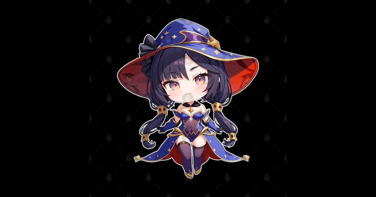 Cute Mona Chibi Sticker for Genshin Impact Fans - Mona Genshin Impact ...