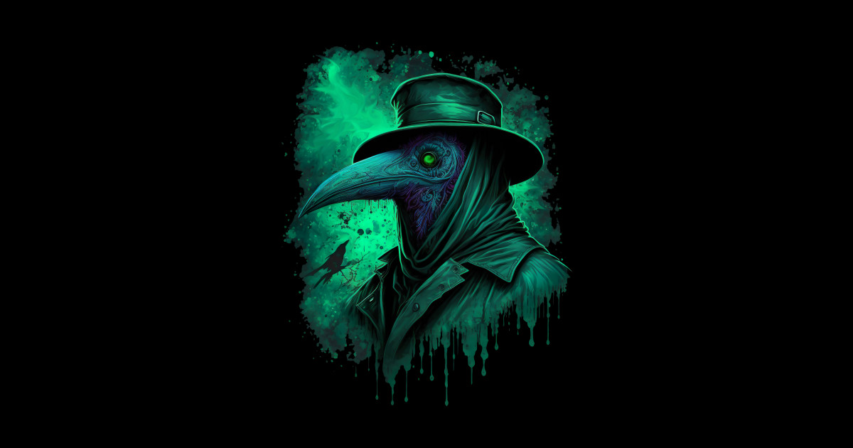 Trippy Plague Doctor - Raven - Sticker | TeePublic