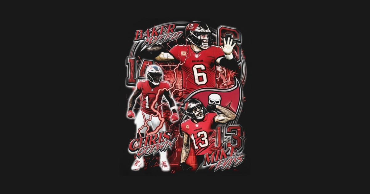 Baker Mayfield Chris Godwin Mike Evans Big 3 - Baker Mayfield - T-Shirt | TeePublic